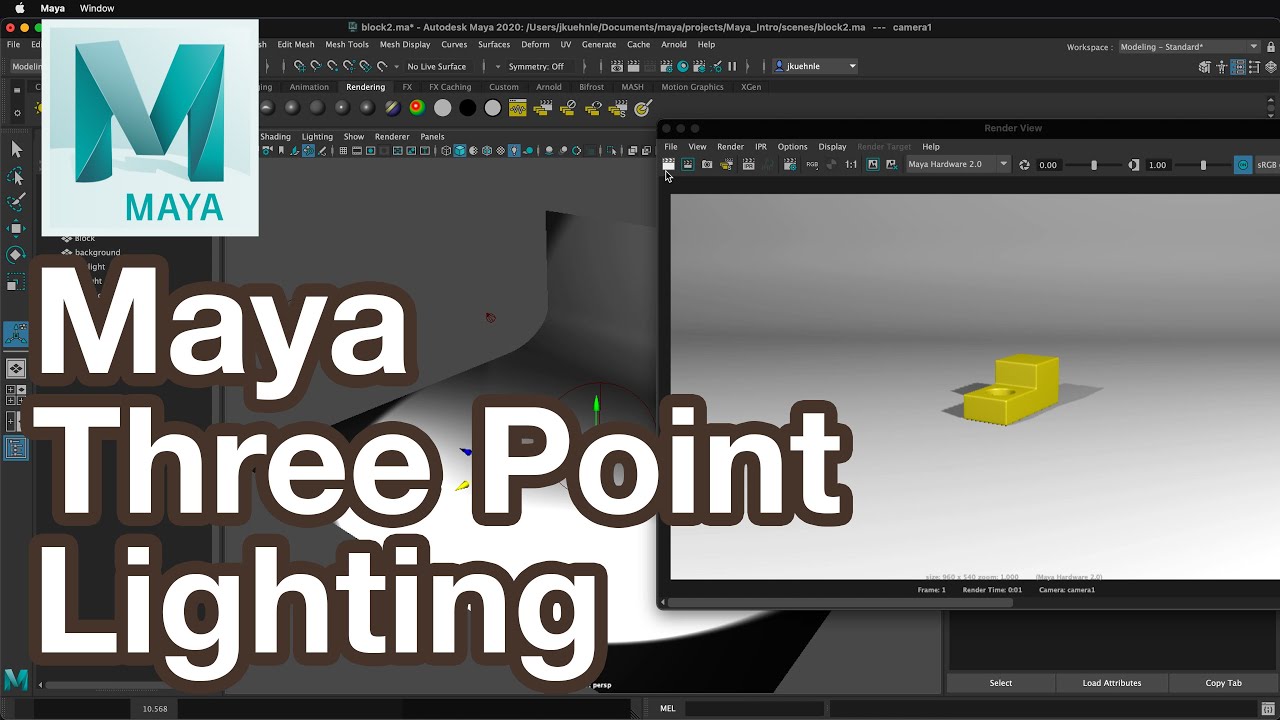 Maya Three Point Lighting Tutorial For Rendering 3d Models Youtube