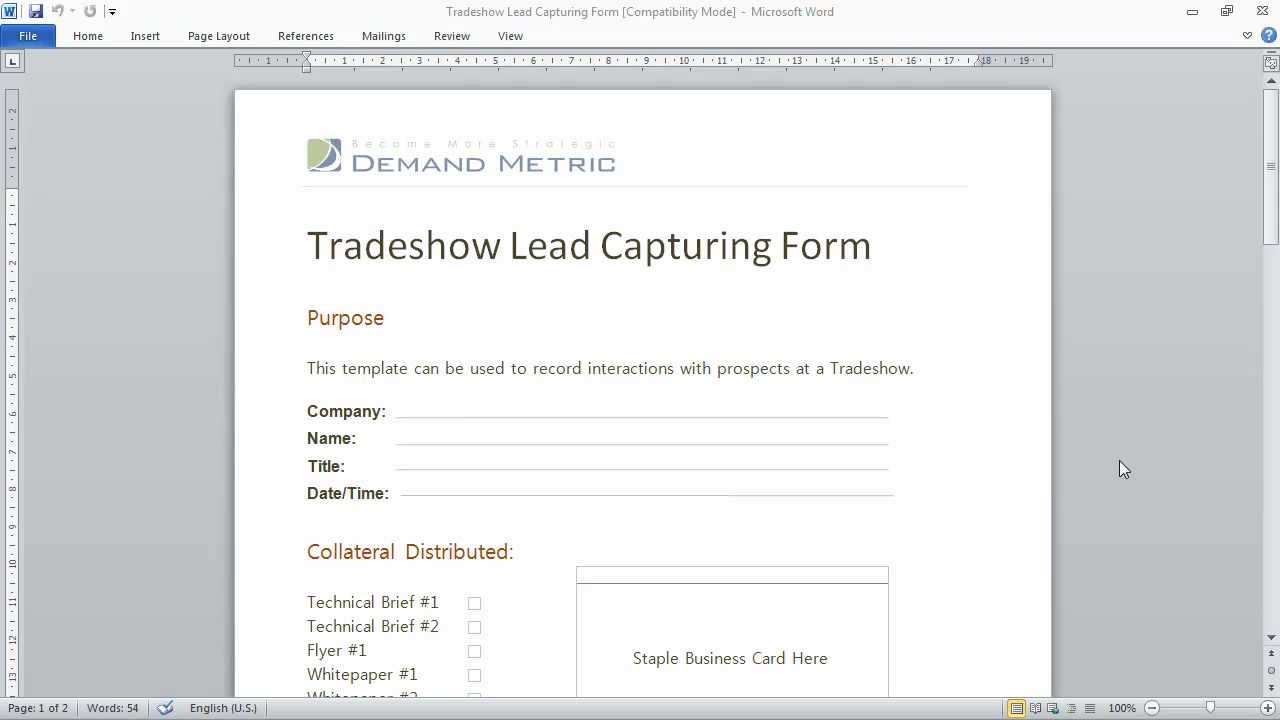 Lead Capture Form Template