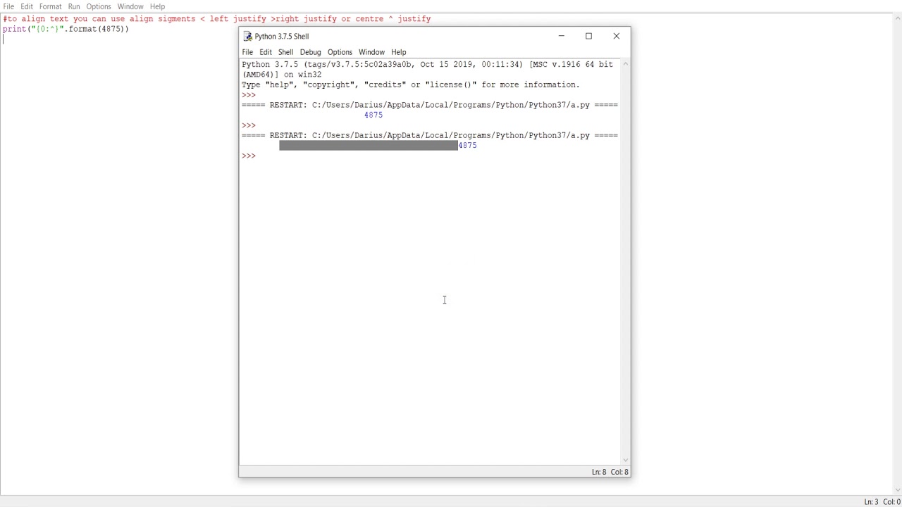 How To Align Text In Python L Positioning Text In Python L Justify