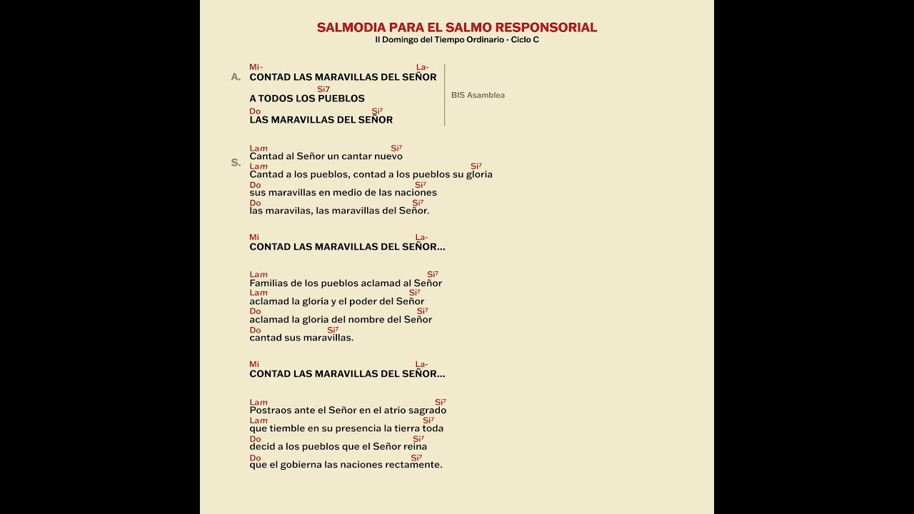 Salmodia Para El Salmo Responsorial 笙ｱ Camino Neocatecumenal Youtube