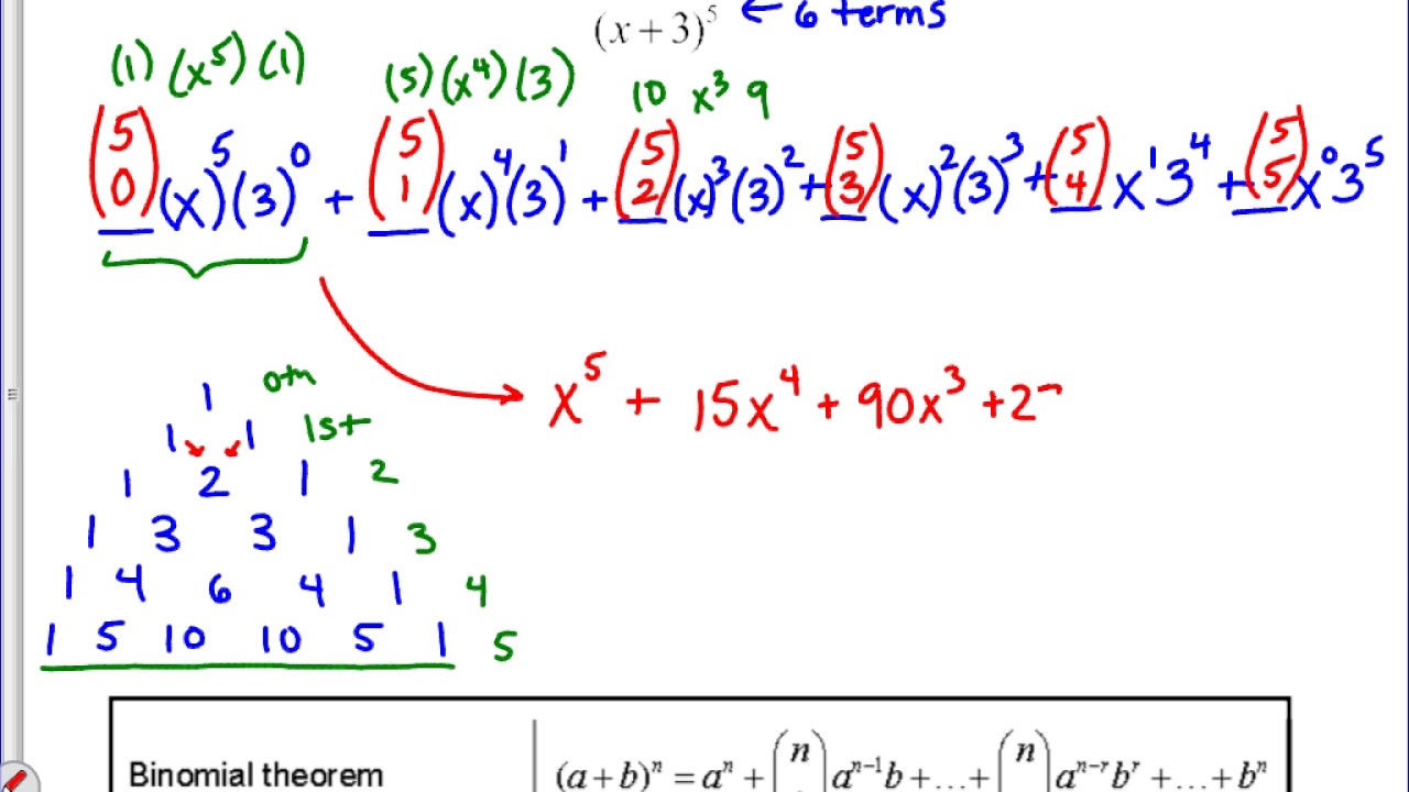 Ib Math Sl Exam Review Binomial Theorem Youtube