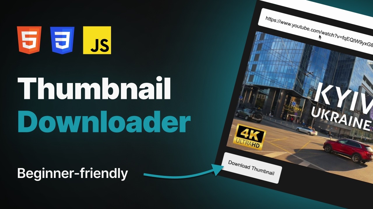 Build A Youtube Thumbnail Downloader With Html Css Javascript Youtube