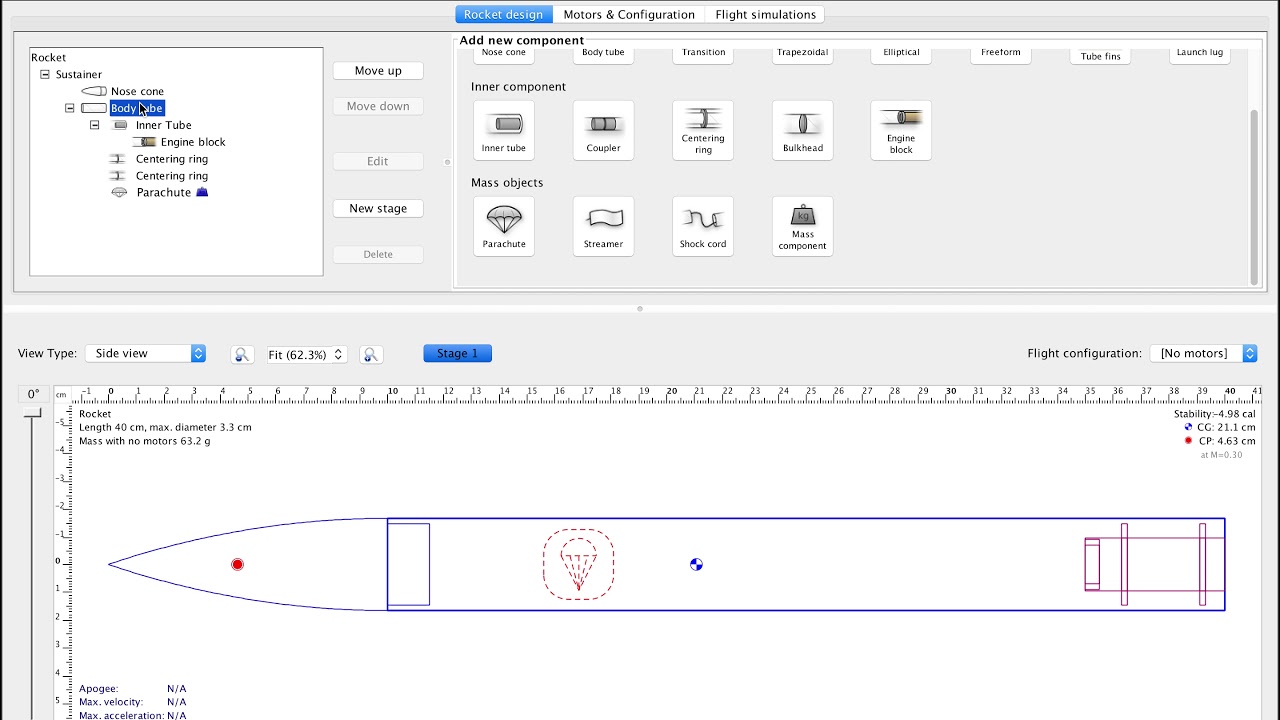 Designing A Rocket In Openrocket Simulator Youtube