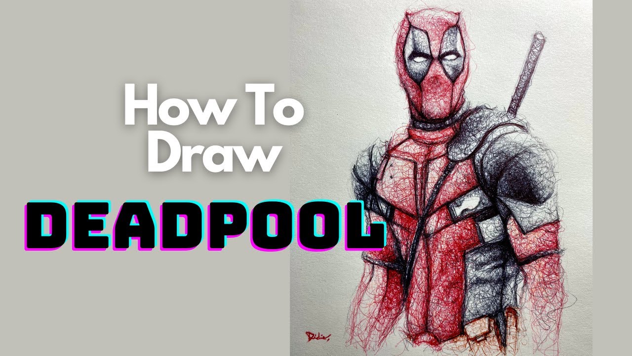 How To Draw Deadpool Scribble Art Timelapse Youtube