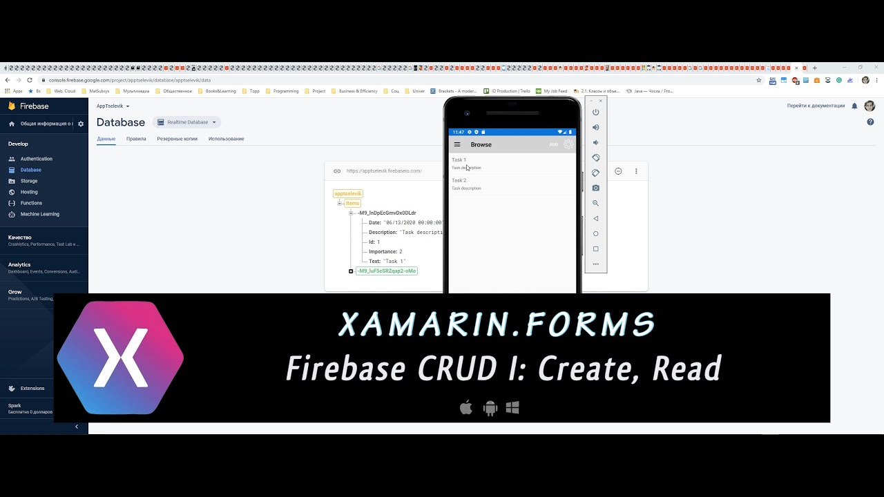 Xamarin Forms 15 Firebase Crud I Create Read Youtube