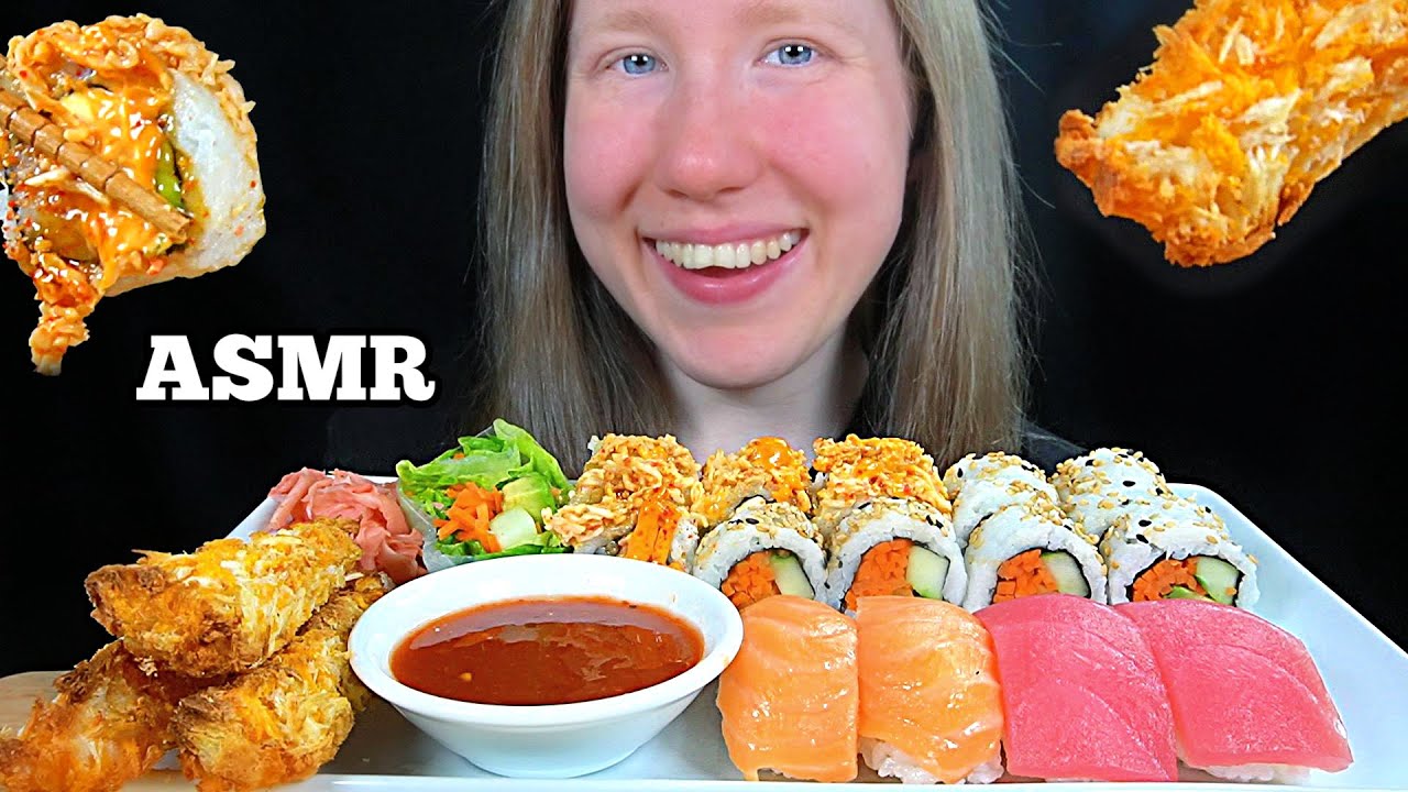 Asmr Sushi Platter Mukbang Eating Sounds Youtube