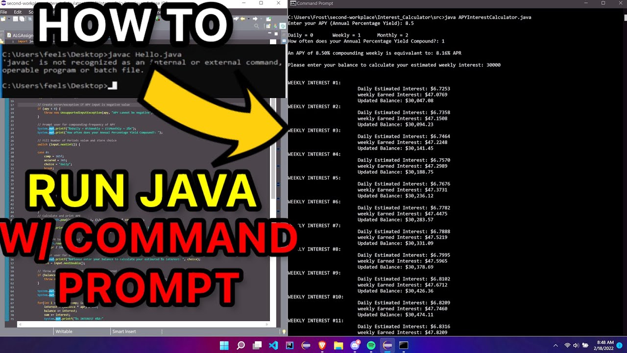 How To Run Java Program Take Arguments Inside Command Prompt Youtube