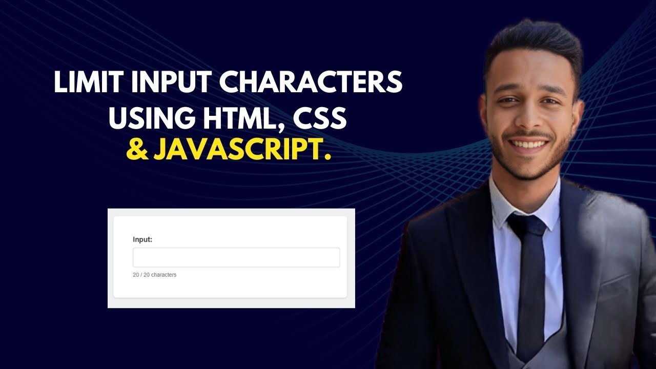 Limit Input Characters Using Html Css Javascript Youtube
