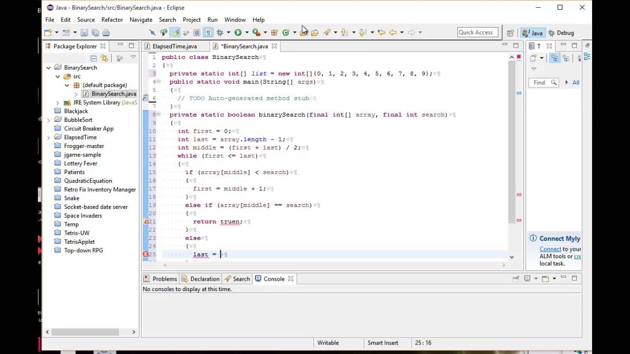 Binary Search Algorithm In Java Youtube
