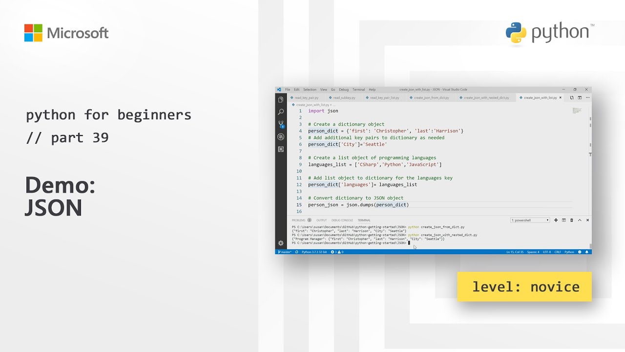 Demo Json Python For Beginners 39 Of 44 Youtube