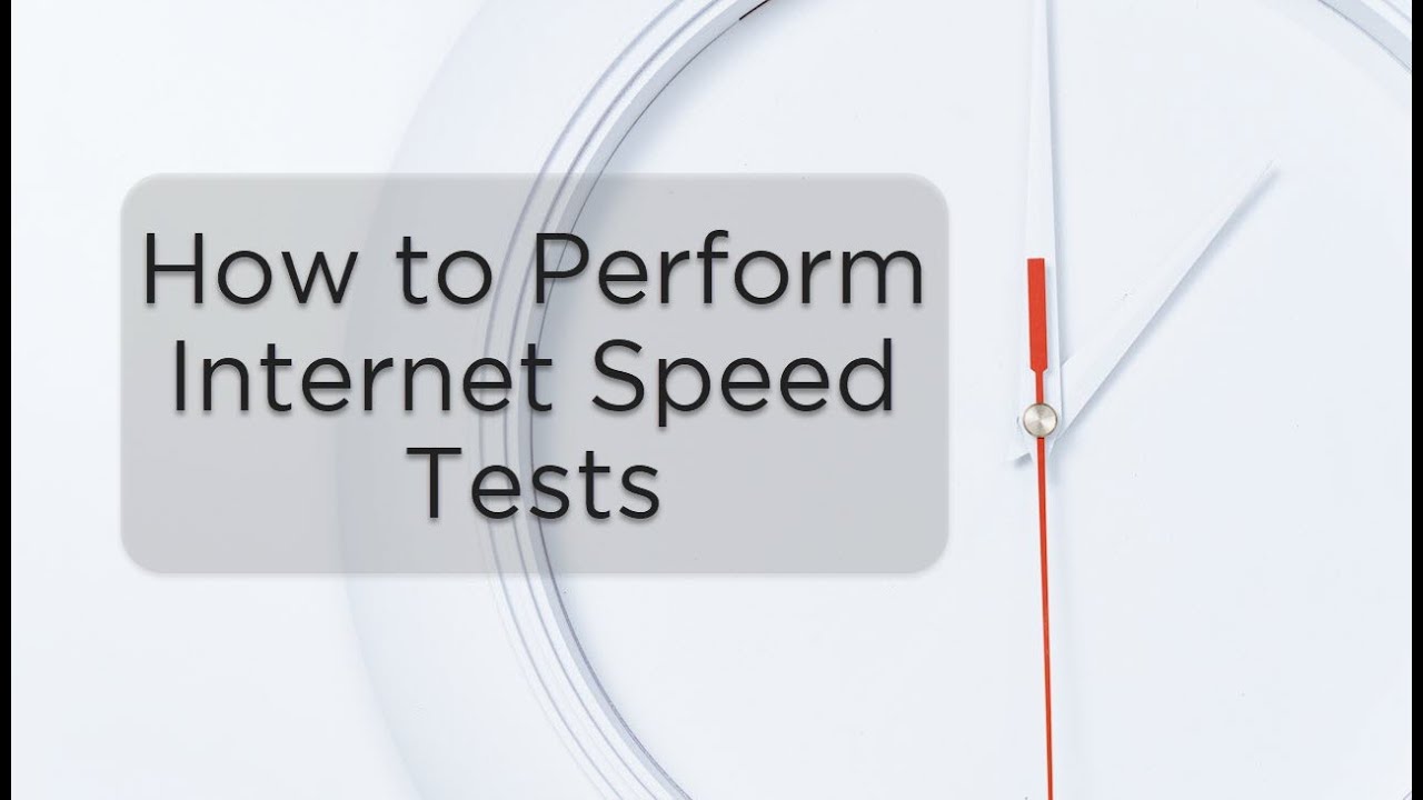How To Perform Internet Speed Tests Technology Education Youtube
