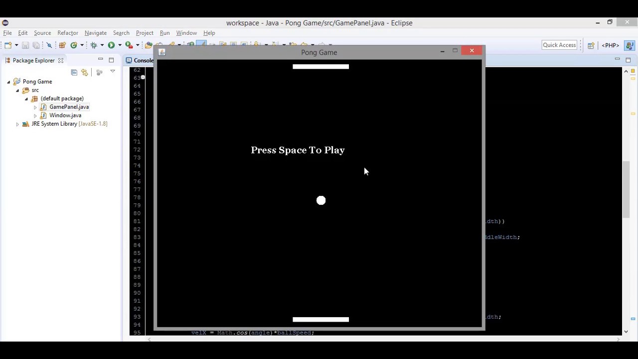 Java Speed Coding Game 2 Pong Youtube