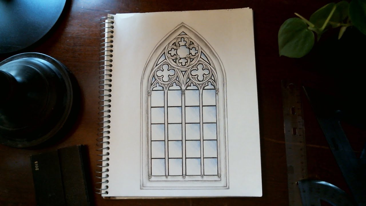 Time Lapse Drawing Cathedral Window Youtube