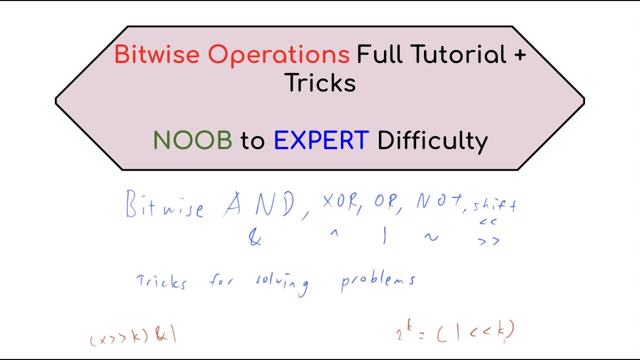 Bitwise Operations For Competitive Programming Topic Stream 8 Youtube
