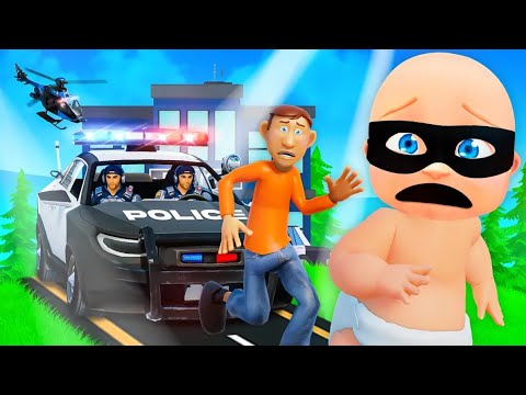 Baby And Daddy Escape From The Police Youtube