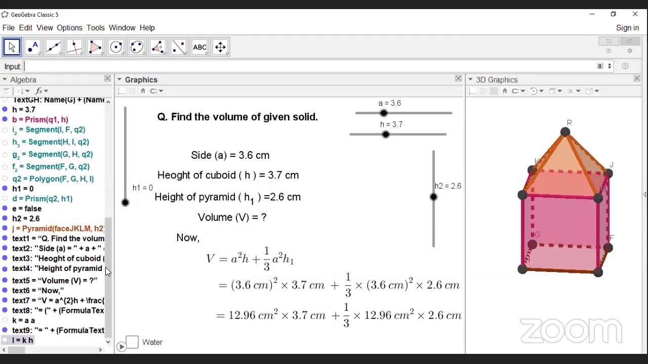 Geogebra In 3d Object Room Youtube