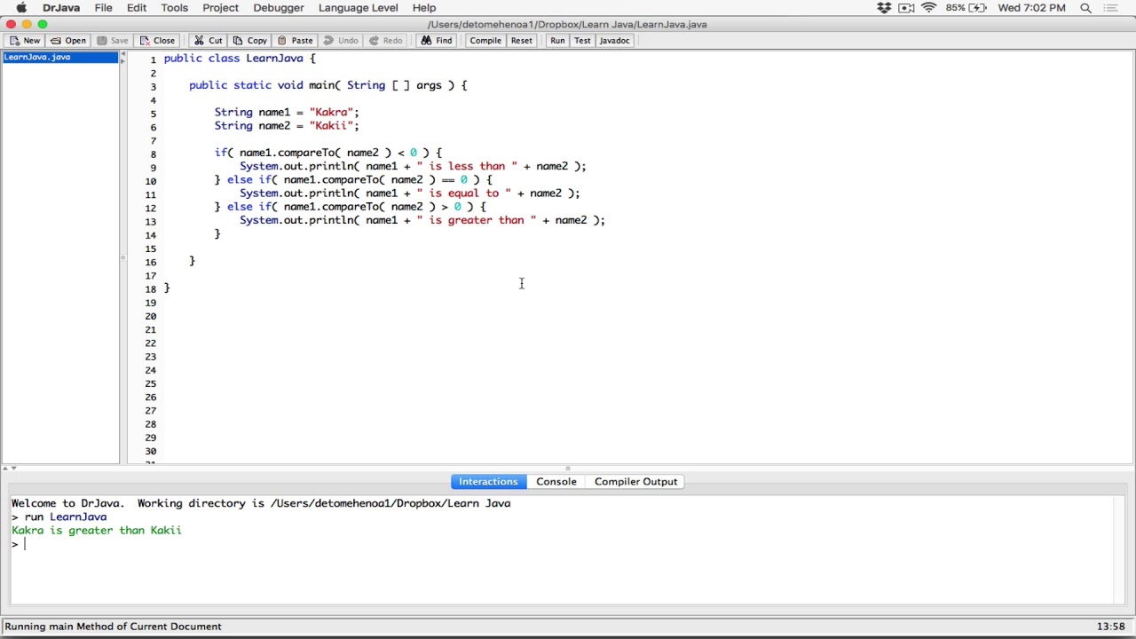 Java Comparable Interface And Compareto Example