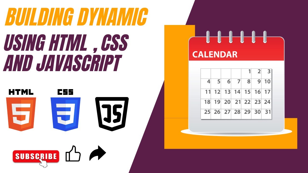Building Dynamic Dates Using Html Css And Javascript Calendar