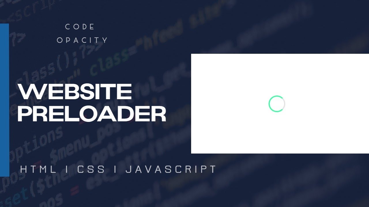 How To Create Preloader For Website Css Animation Youtube
