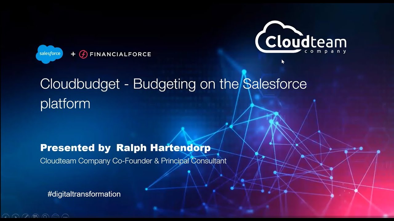 Cloudbudget On Salesforce Cloudteam Webinar Youtube