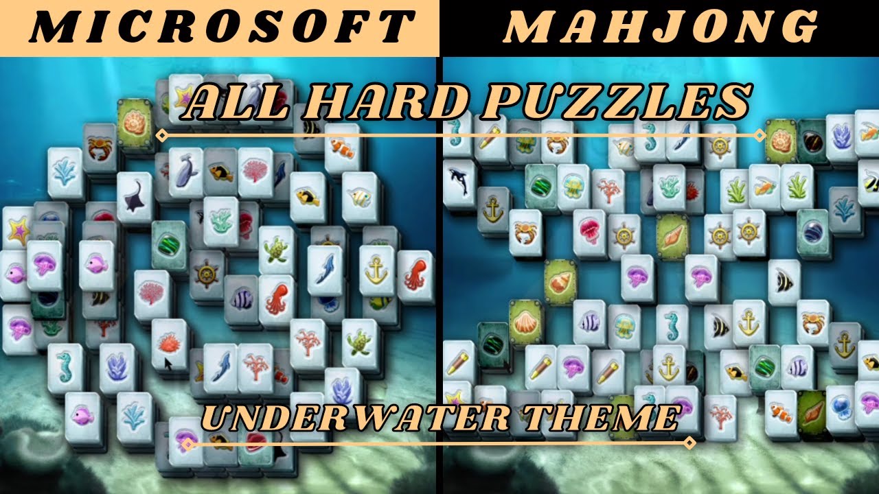 рџ Strictly Pc Microsoft Mahjong All Hard Puzzles Underwater Theme