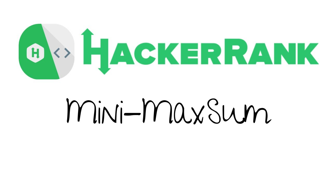 Mini Maxsum Hackerrank Javascript Youtube
