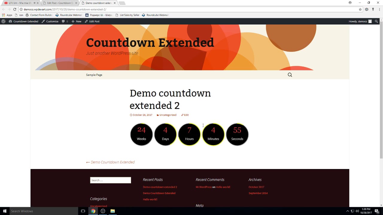 Wordpress Countdown Extended Version Youtube