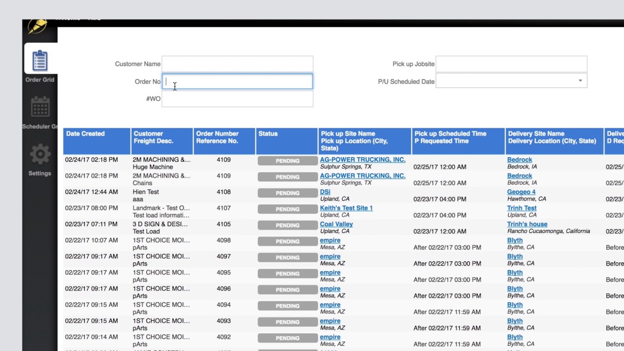 Dsi Tms Order Grid Youtube