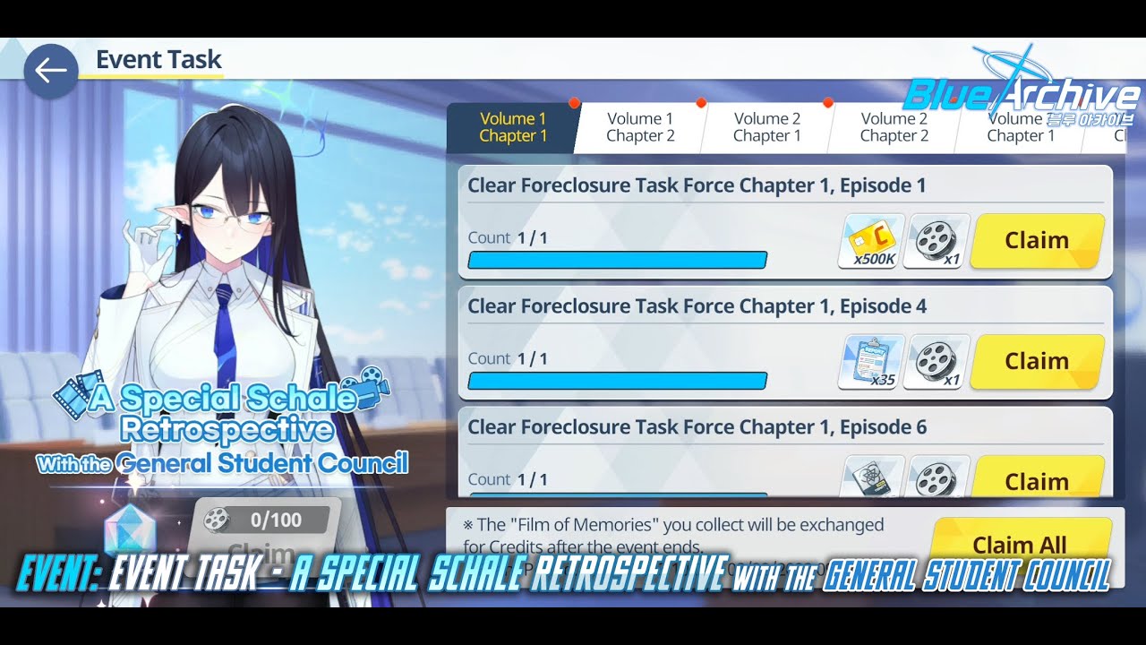 Blue Archive Guide Task Special Schale Retrospective With The