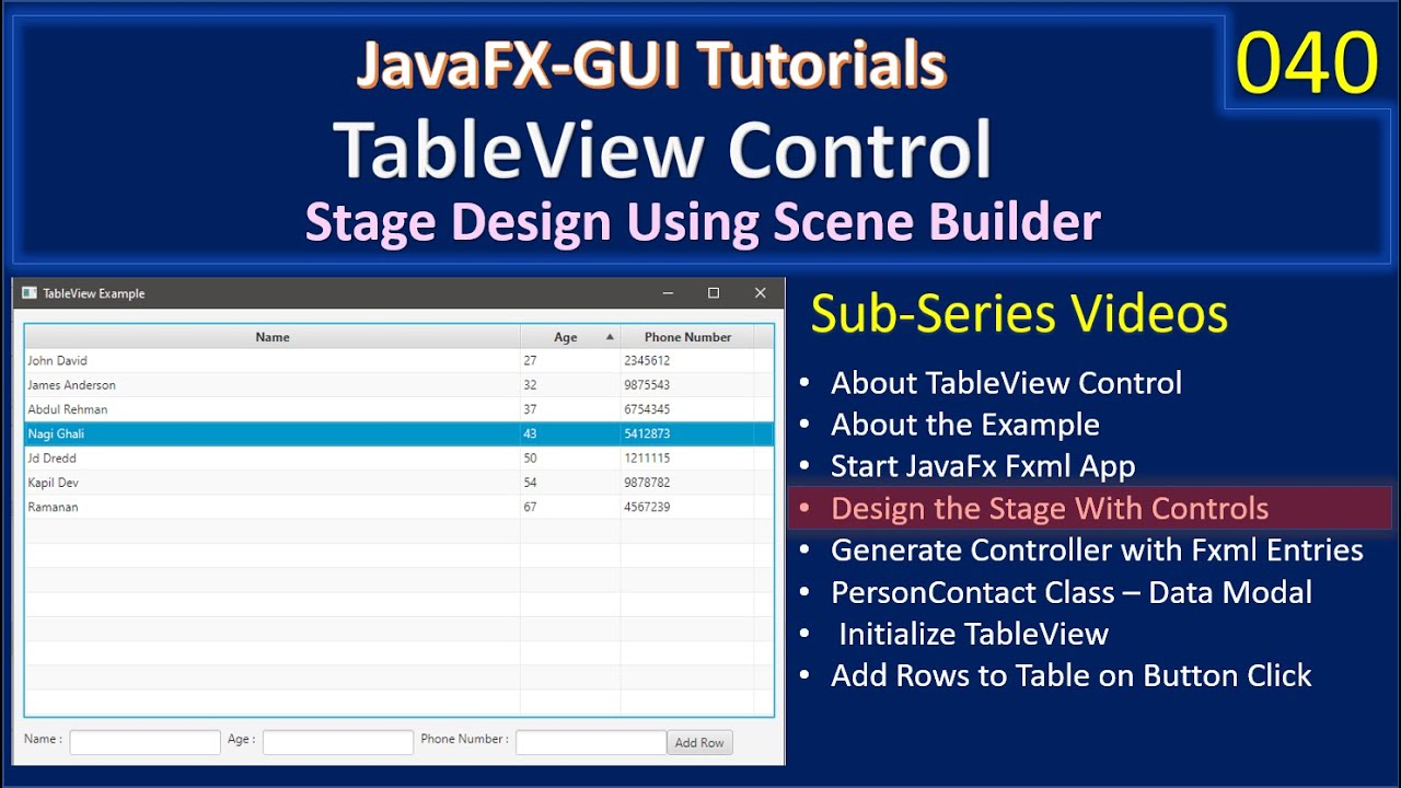 Tableview Part 4 Design The Stage Via Scene Builder Javafx Gui