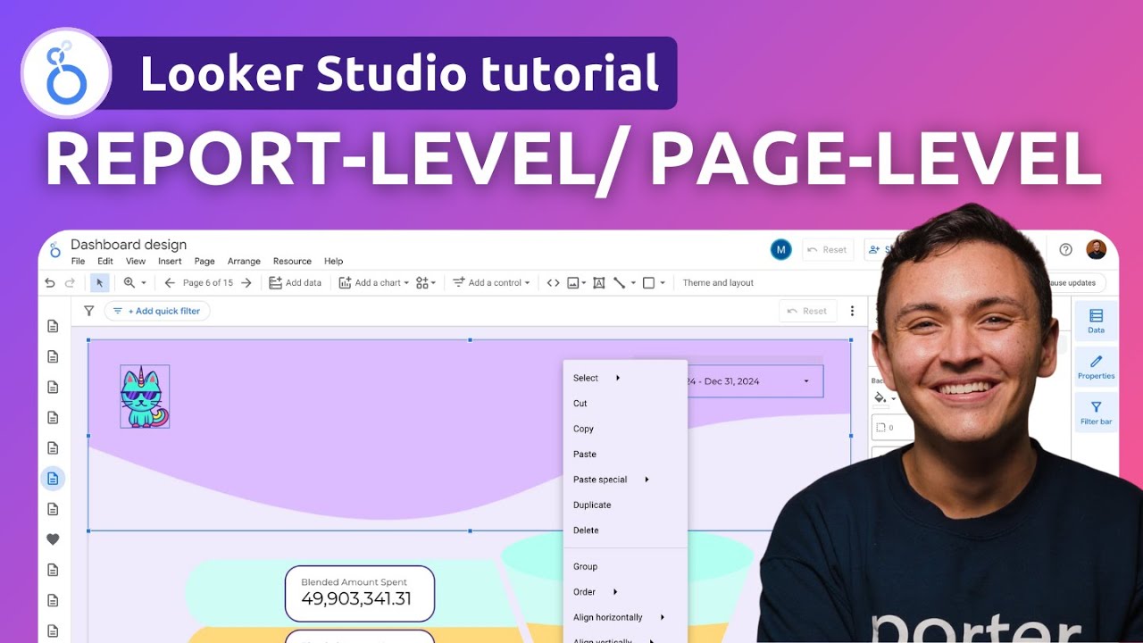 How To Create Report Level Elements On Looker Studio 2025 Youtube