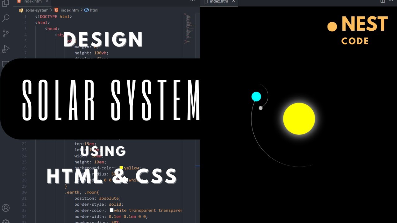 Design Solar System Using Html And Css Youtube