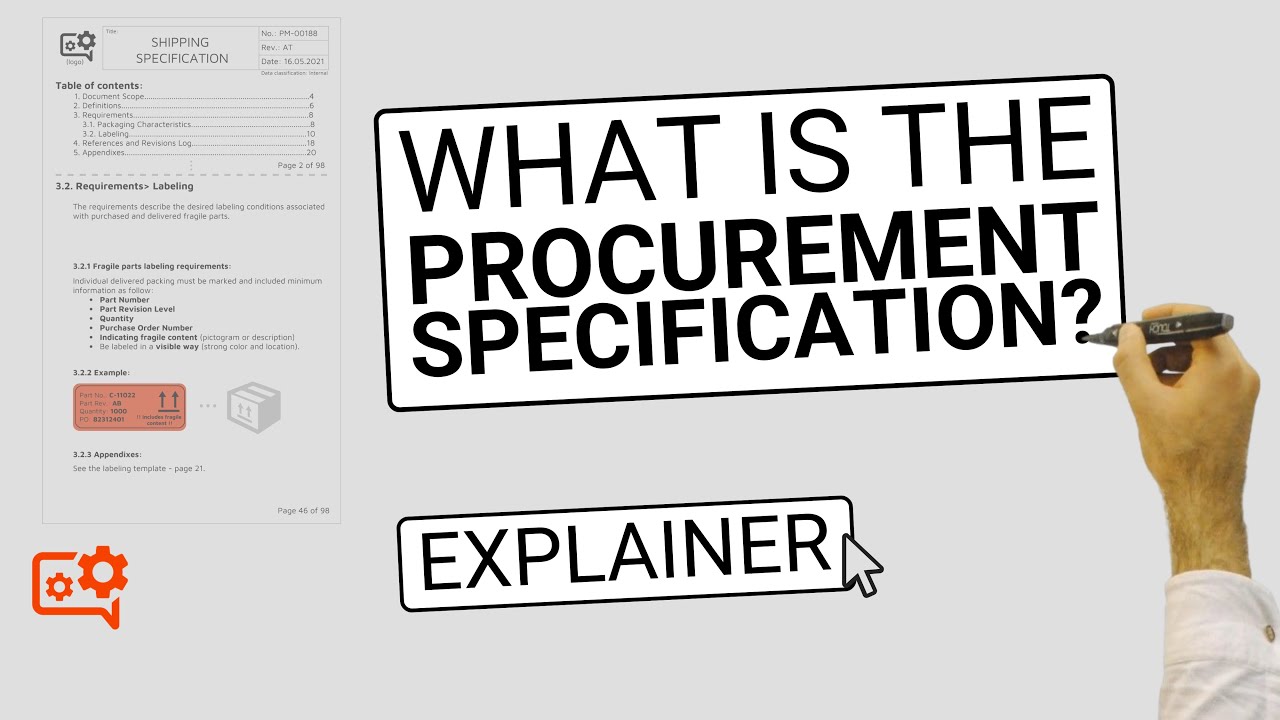 What Is Procurement Specification Whiteboard Explainer Youtube