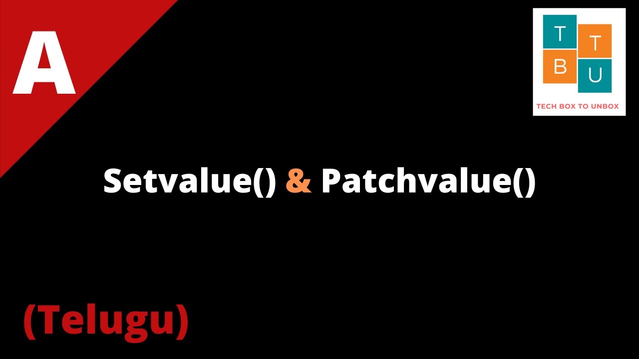 Setvalue And Patchvalue In Angular Youtube