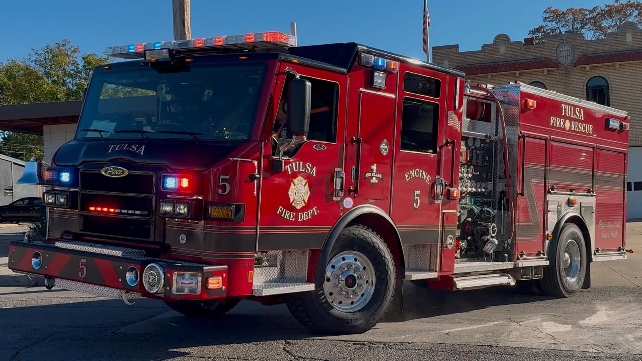 Brand New First Ever Video Tulsa Fire Department Engine 5 Responding