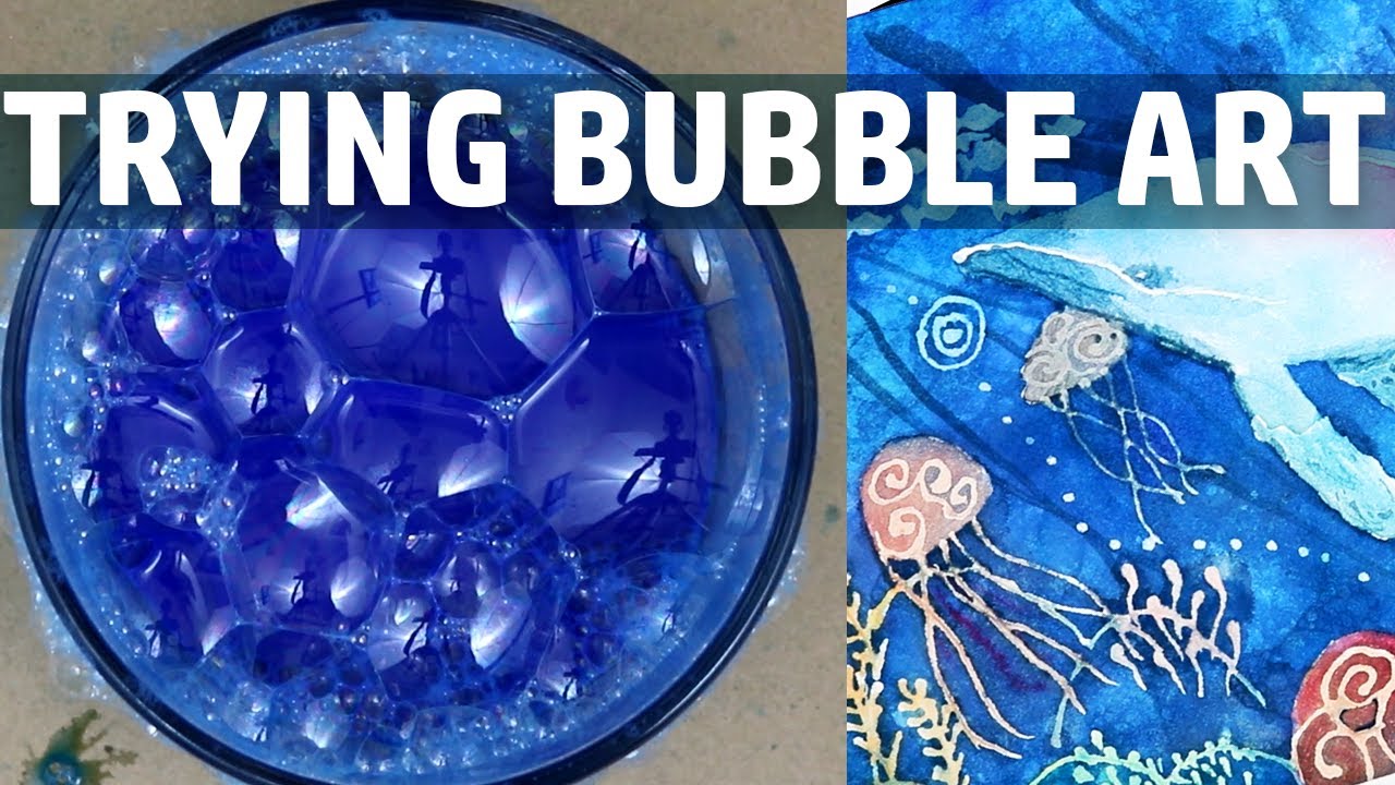 Trying Watercolor Soap Bubble Art Youtube