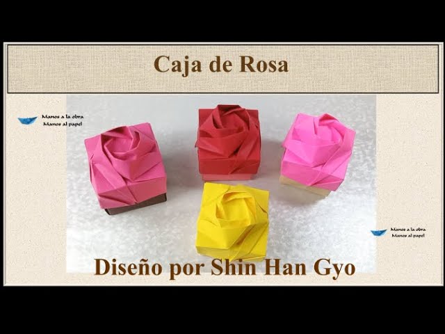 Caja De Origami Rosa