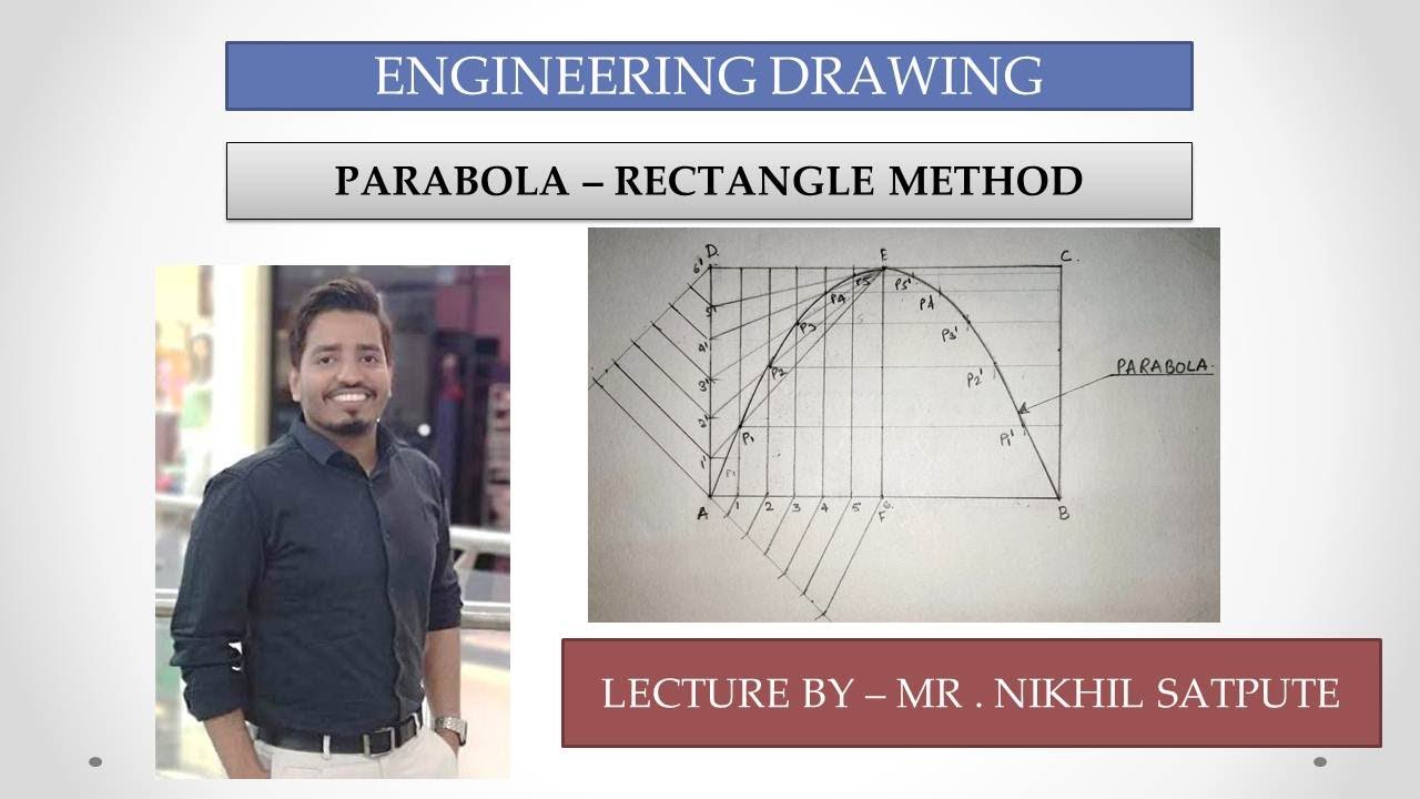 Engineering Drawing Parabola Rectangle Method Easy Drawing