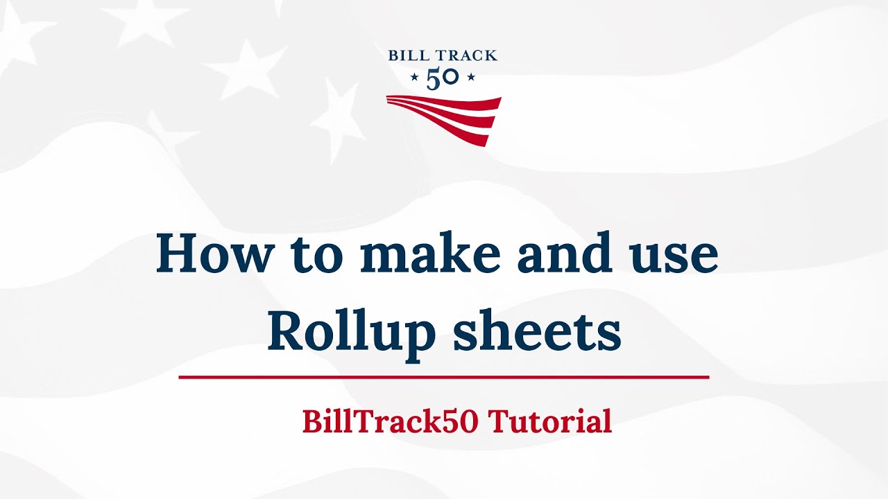Billtrack50 Tutorial How To Make And Use Rollup Bill Sheets Youtube