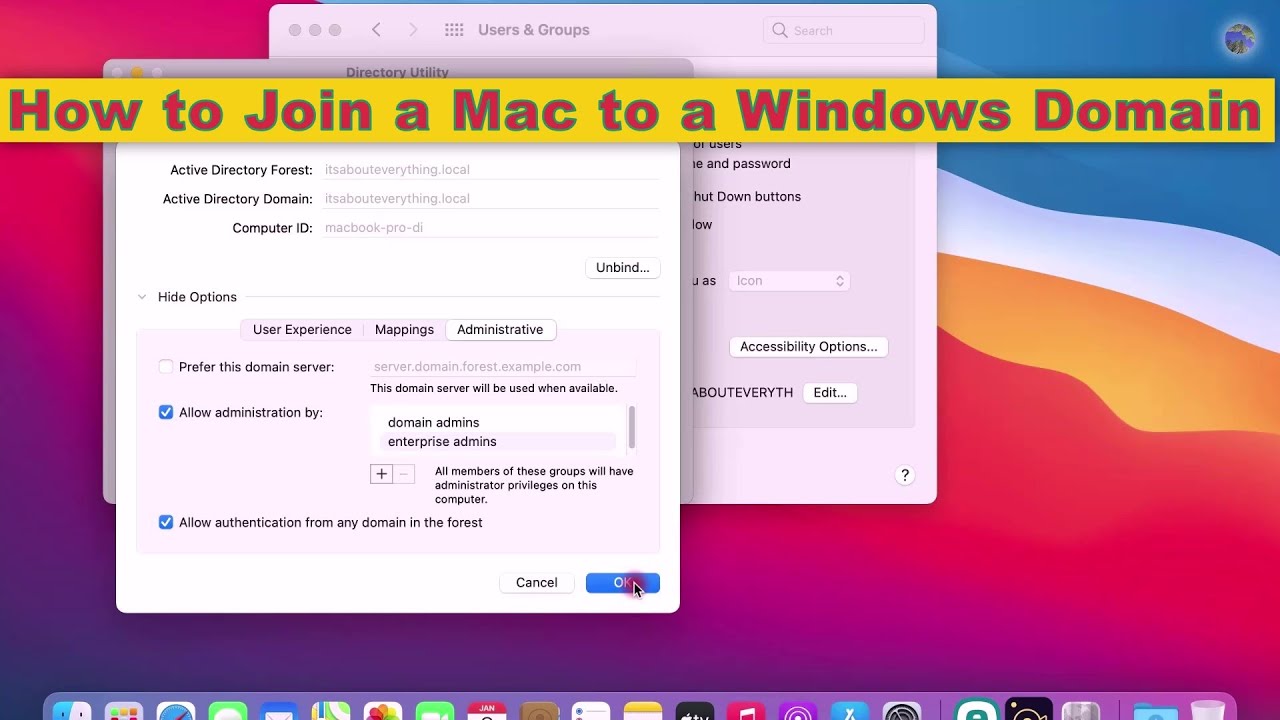 How To Join A Mac To A Windows Domain Youtube