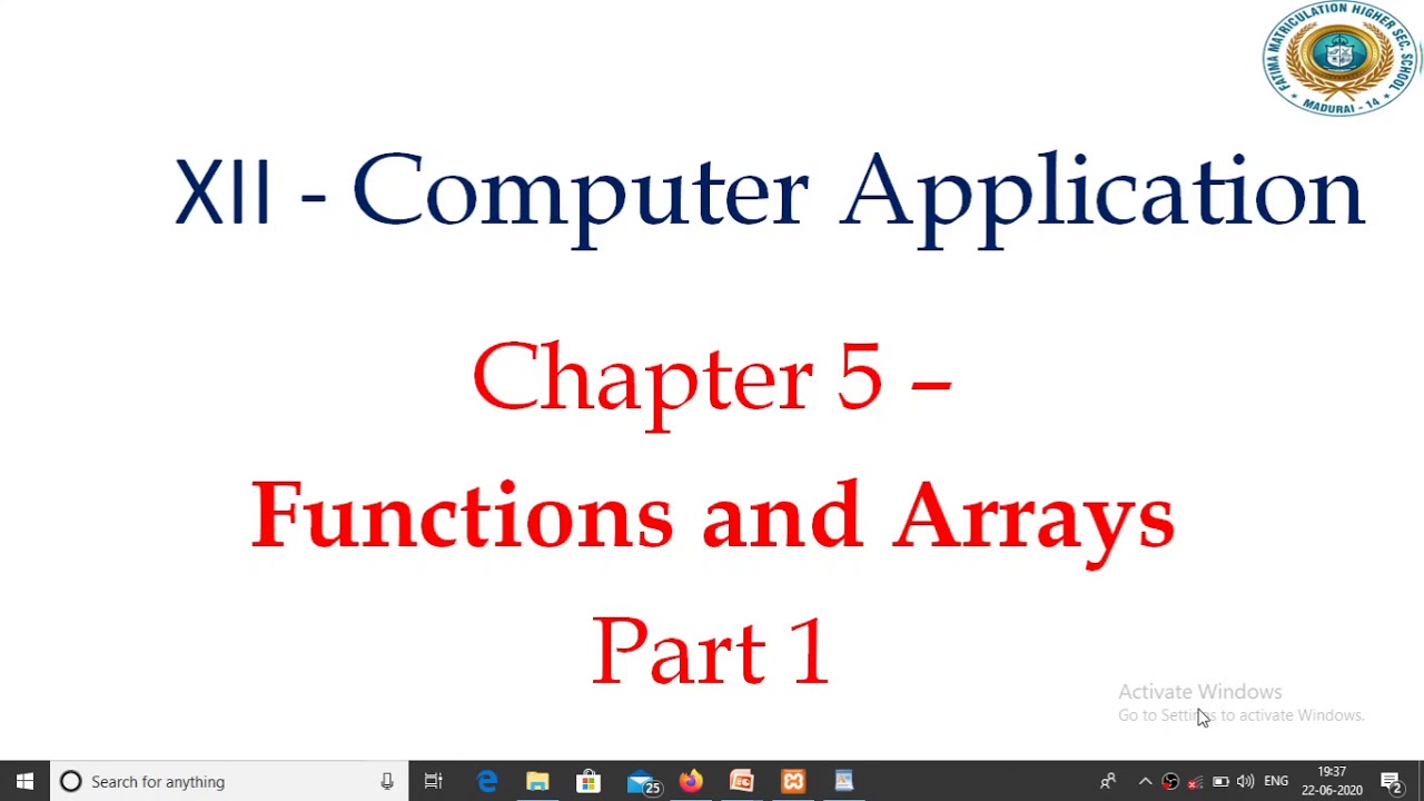 12 Ca Php Chapter 5 Function Array Part 1 Youtube