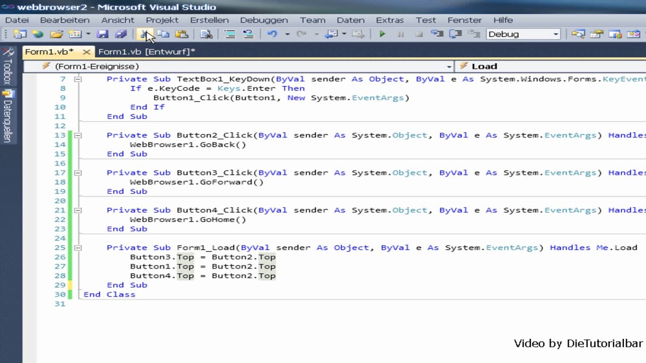 Visual Basic Webbrowser Erstellen Teil 3 Youtube