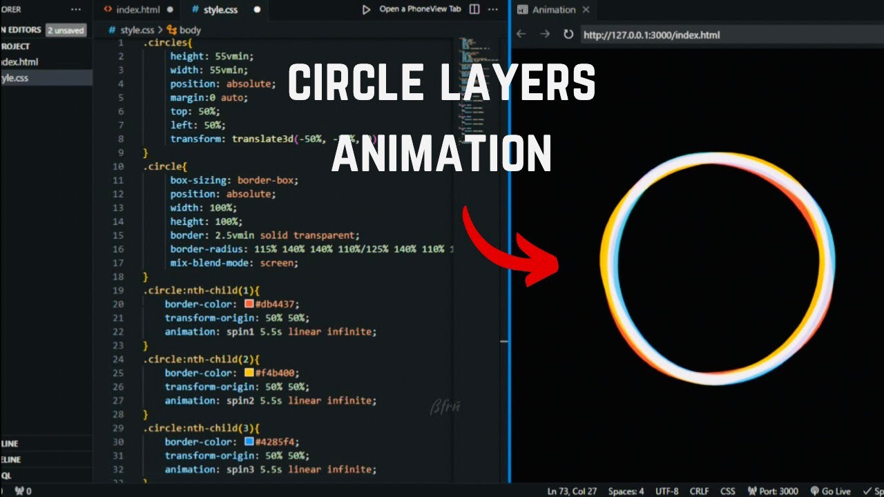 Circle Layers Animation Html Css Programming Youtube