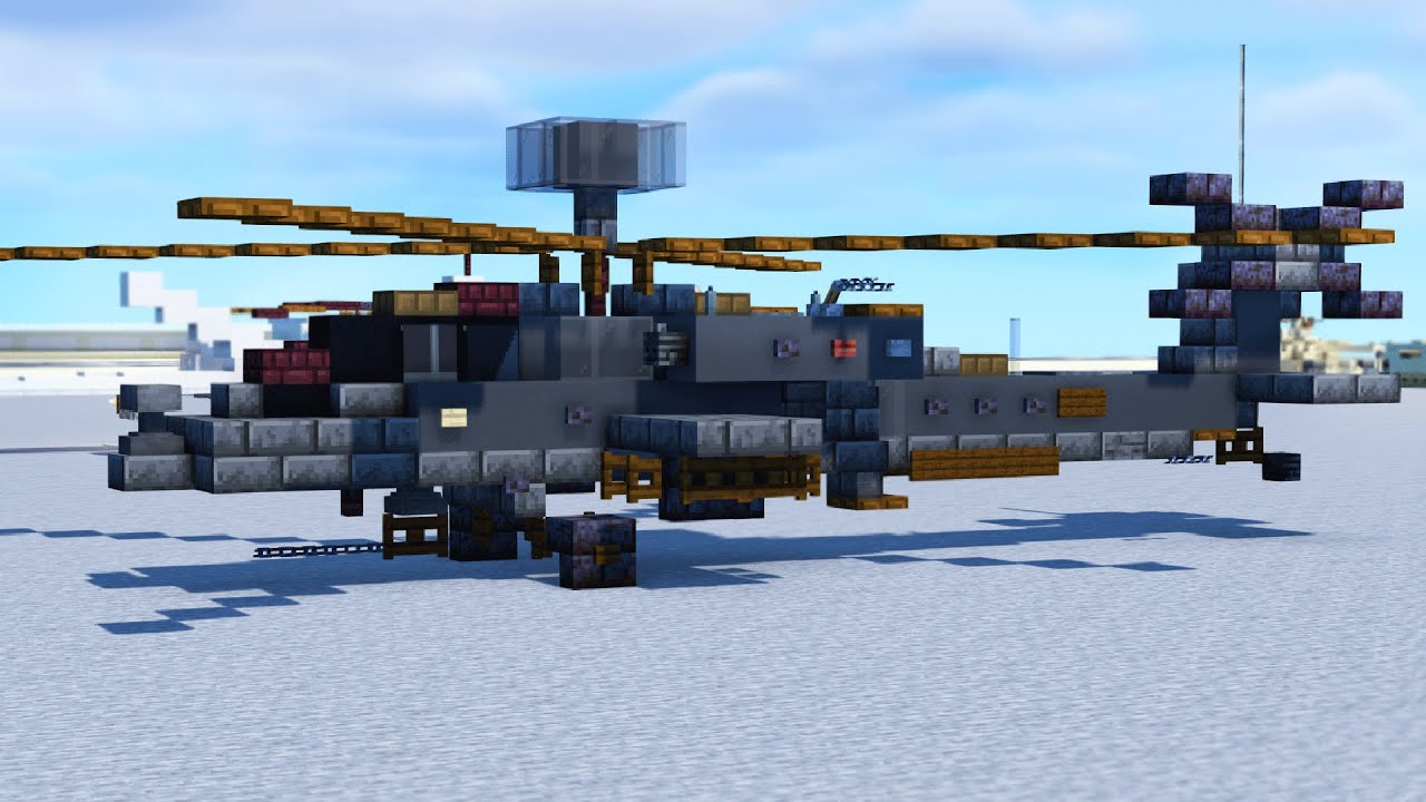 Minecraft Ah 64 Apache Attack Helicopter Tutorial Youtube