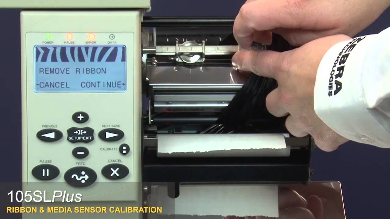 Zebra 105slplus Ribbon Media Sensor Calibration Youtube