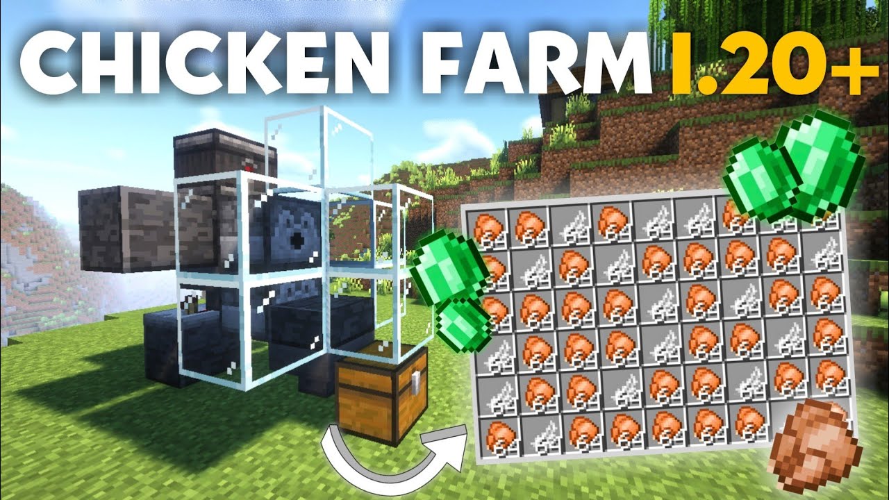 Minecraft Easy Automatic Chicken Farm 1 20 Easy Design Tutorial