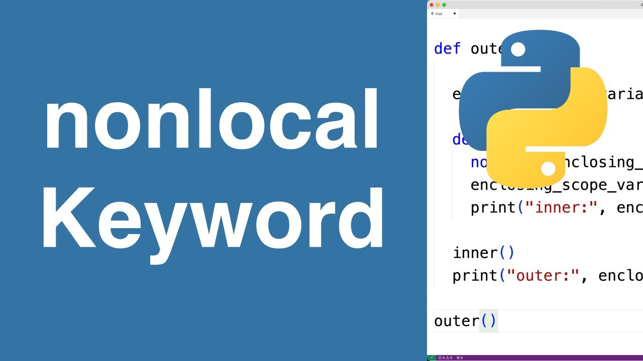 Nonlocal Keyword Python Tutorial Youtube