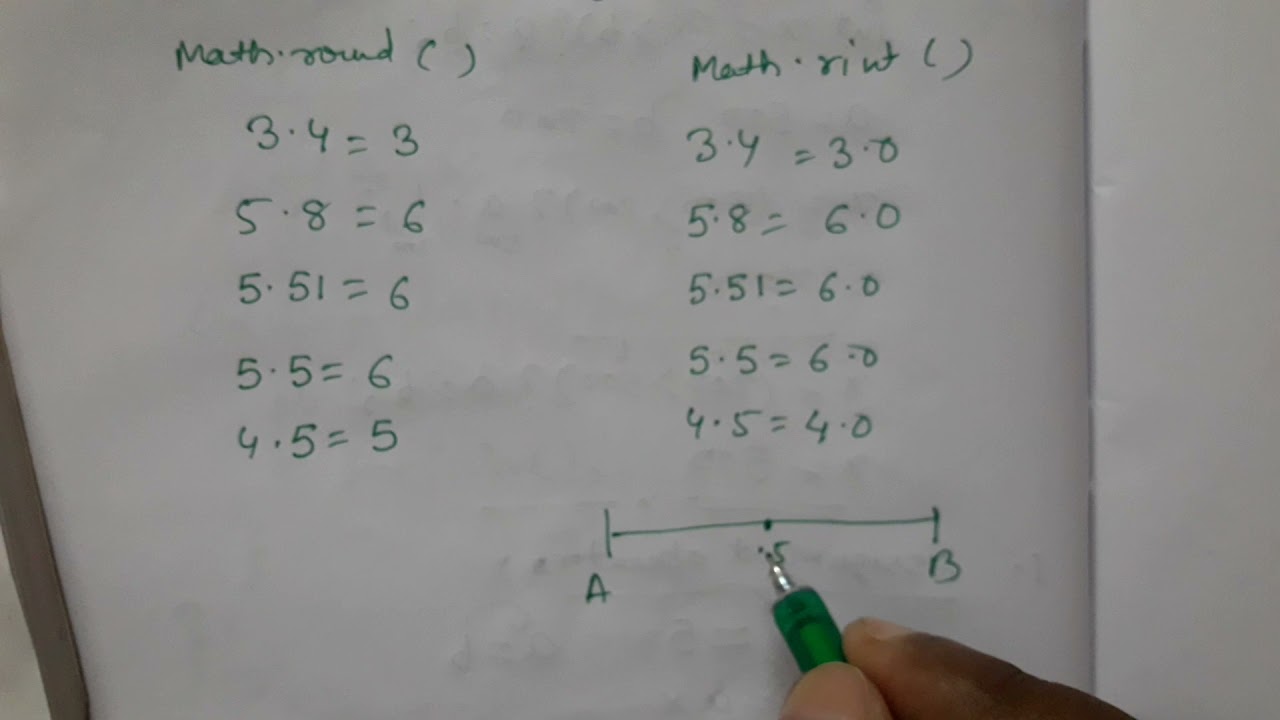 Round Function And Rint Function Of Mathematics Class In Java Icse