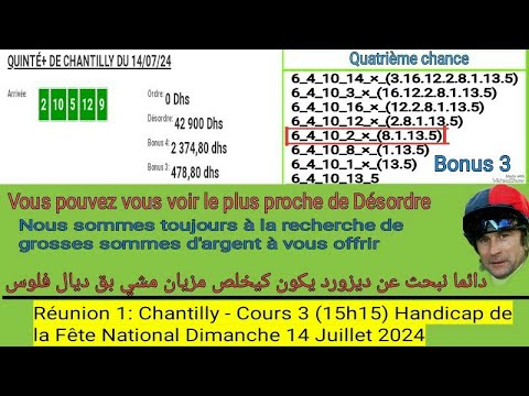 Pronostics Pmu Quinte 2 Base Du Jour R1c3 De Dimanche 14 Juillet 2024