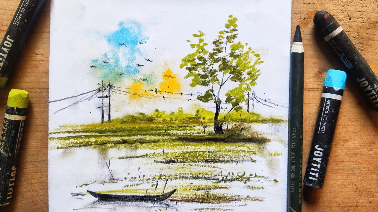 A Beautiful Landscape Drawing Tutorial For Beginners Youtube